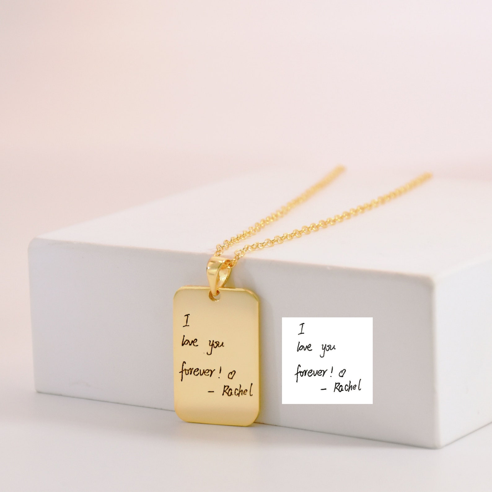 Handwriting Necklace Custom Signature Necklace Engraved Actual Your Own ...