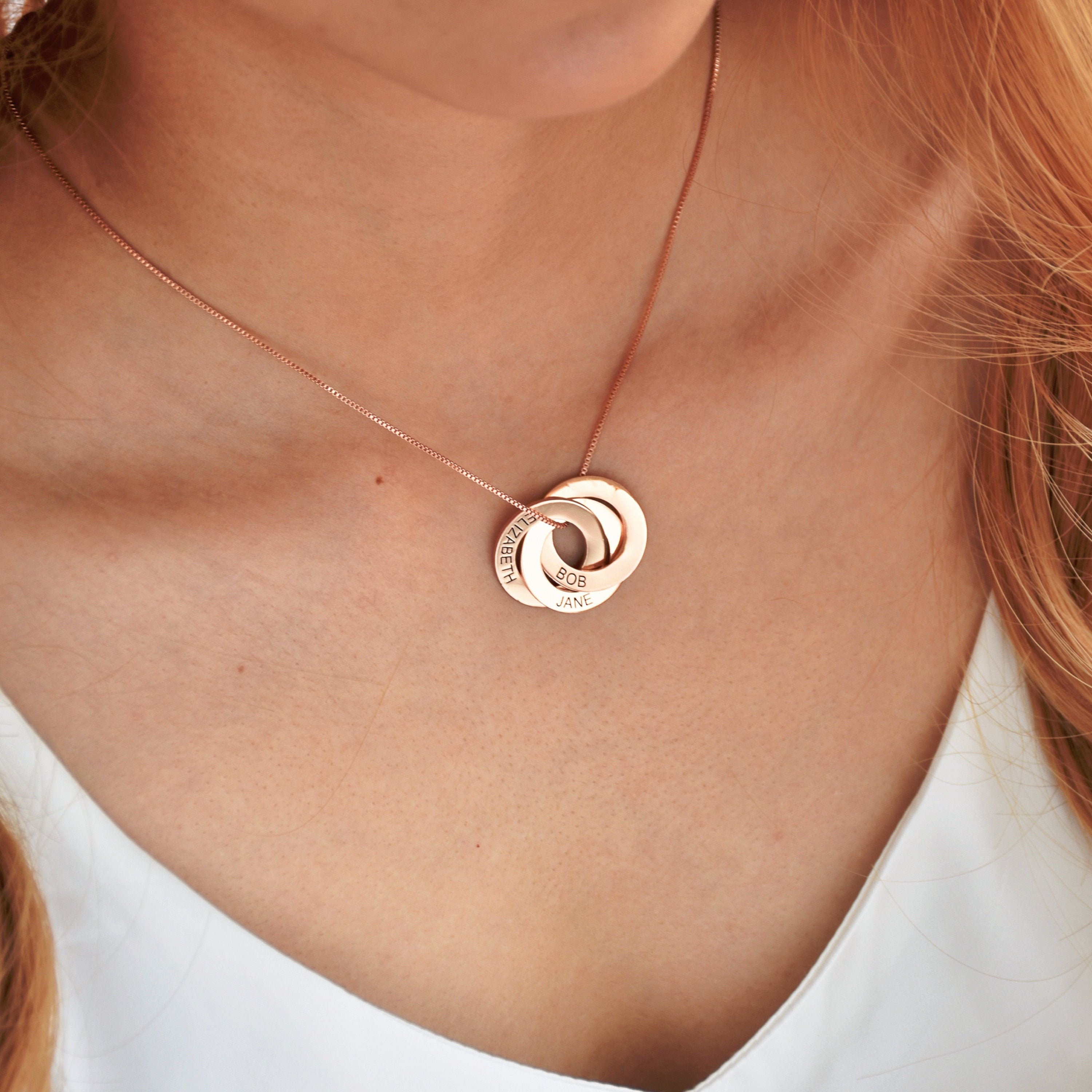 Classic Interlocking Dangle Rings Personalized Russian Ring | Etsy