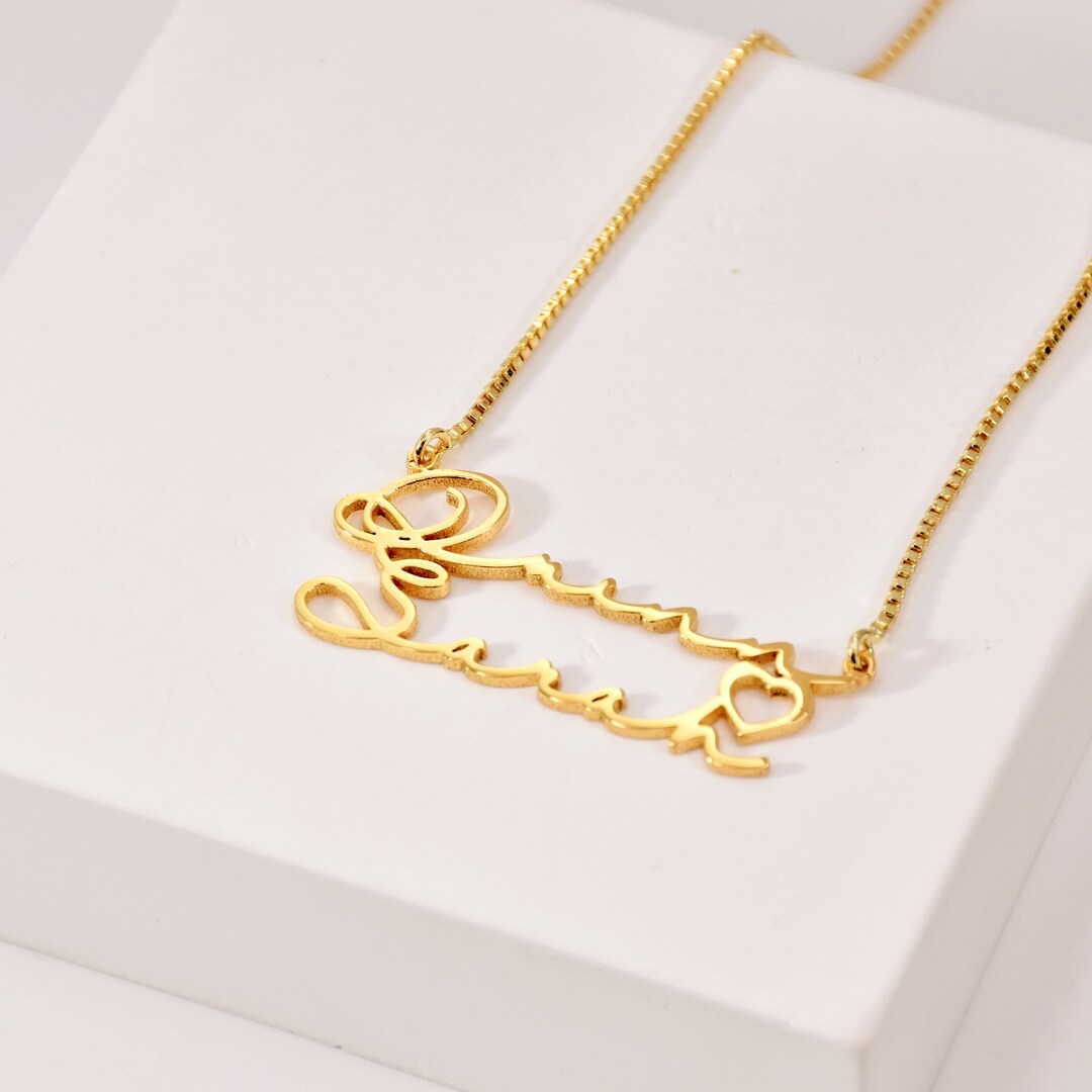 Two Name Necklace • Personalized Double Name Necklace • Dainty Name ...