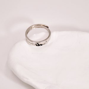 Adjustable Mountain Ocean Couple Ring Long Distance Relationship Band ...