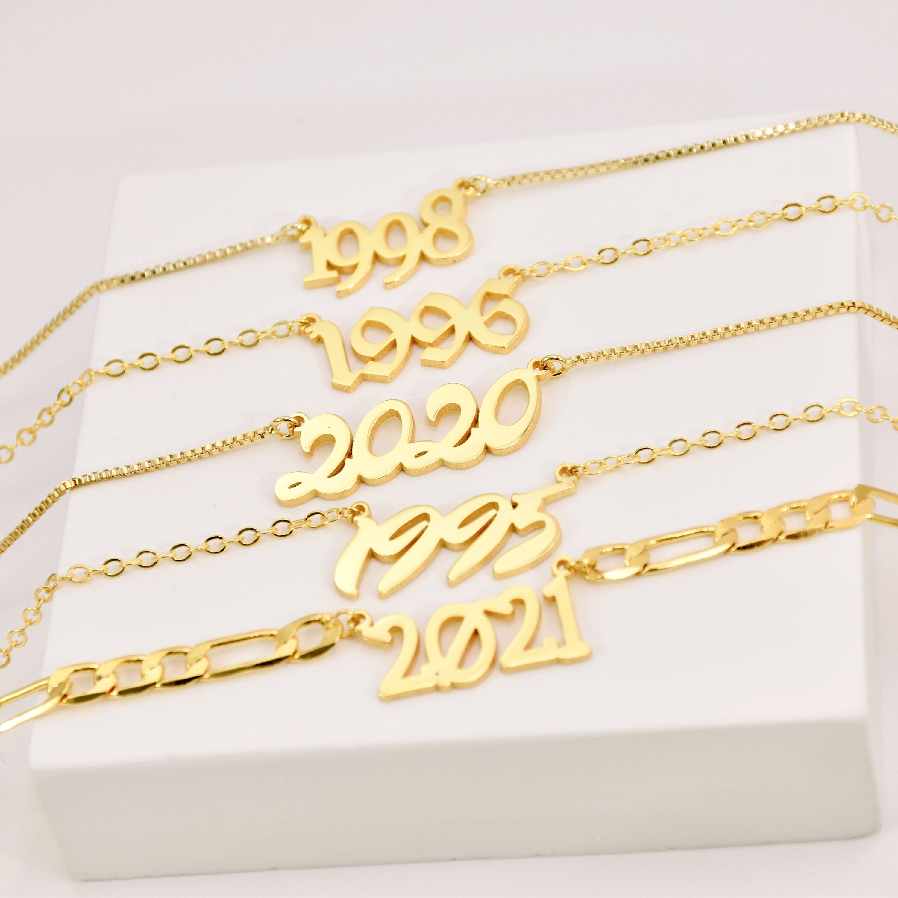 Custom Year Necklace Birth Year Necklace Custom Date - Etsy
