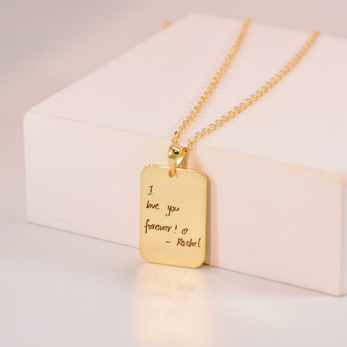 Handwriting Necklace Custom Signature Necklace Engraved - Etsy