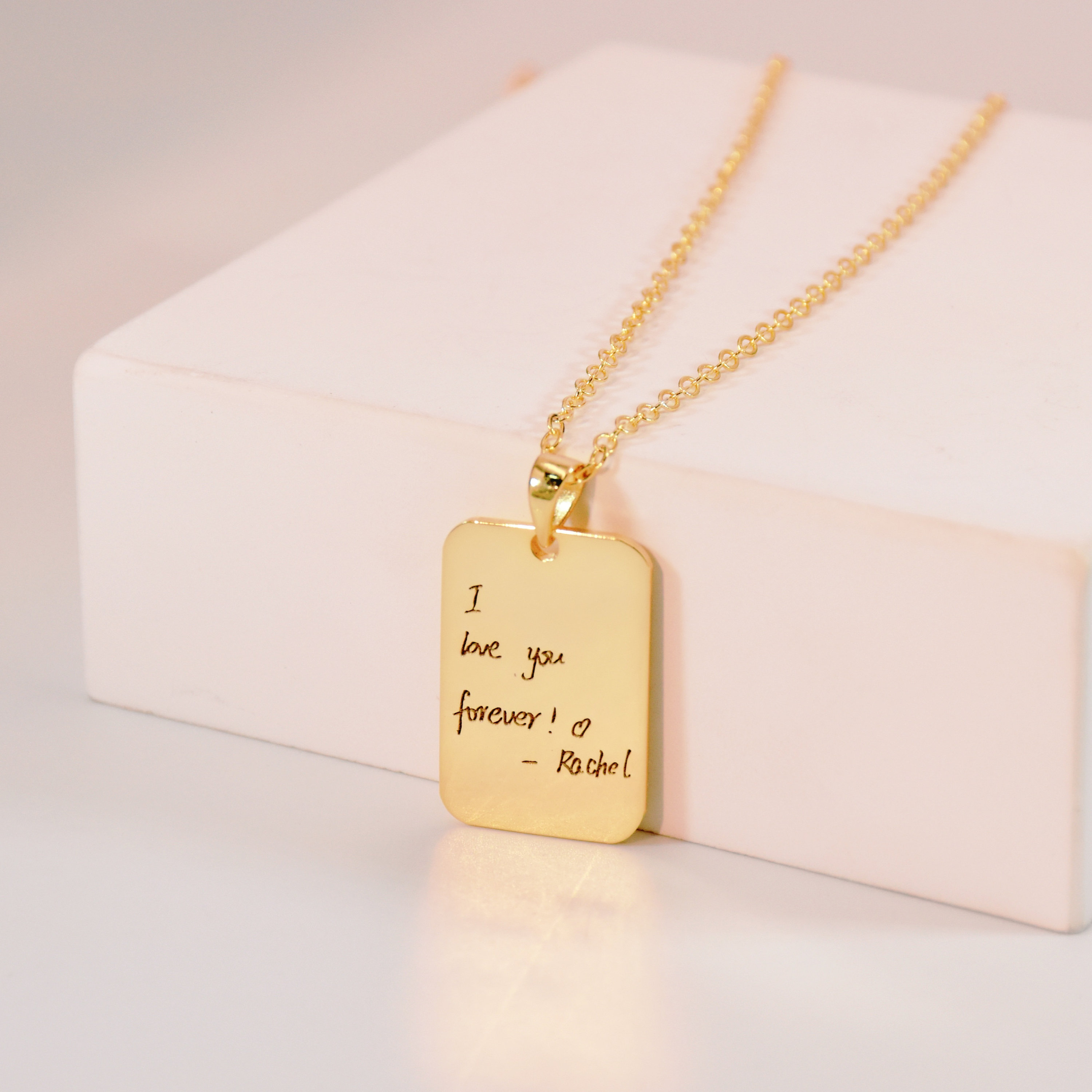 Handwriting Necklace Custom Signature Necklace Engraved - Etsy
