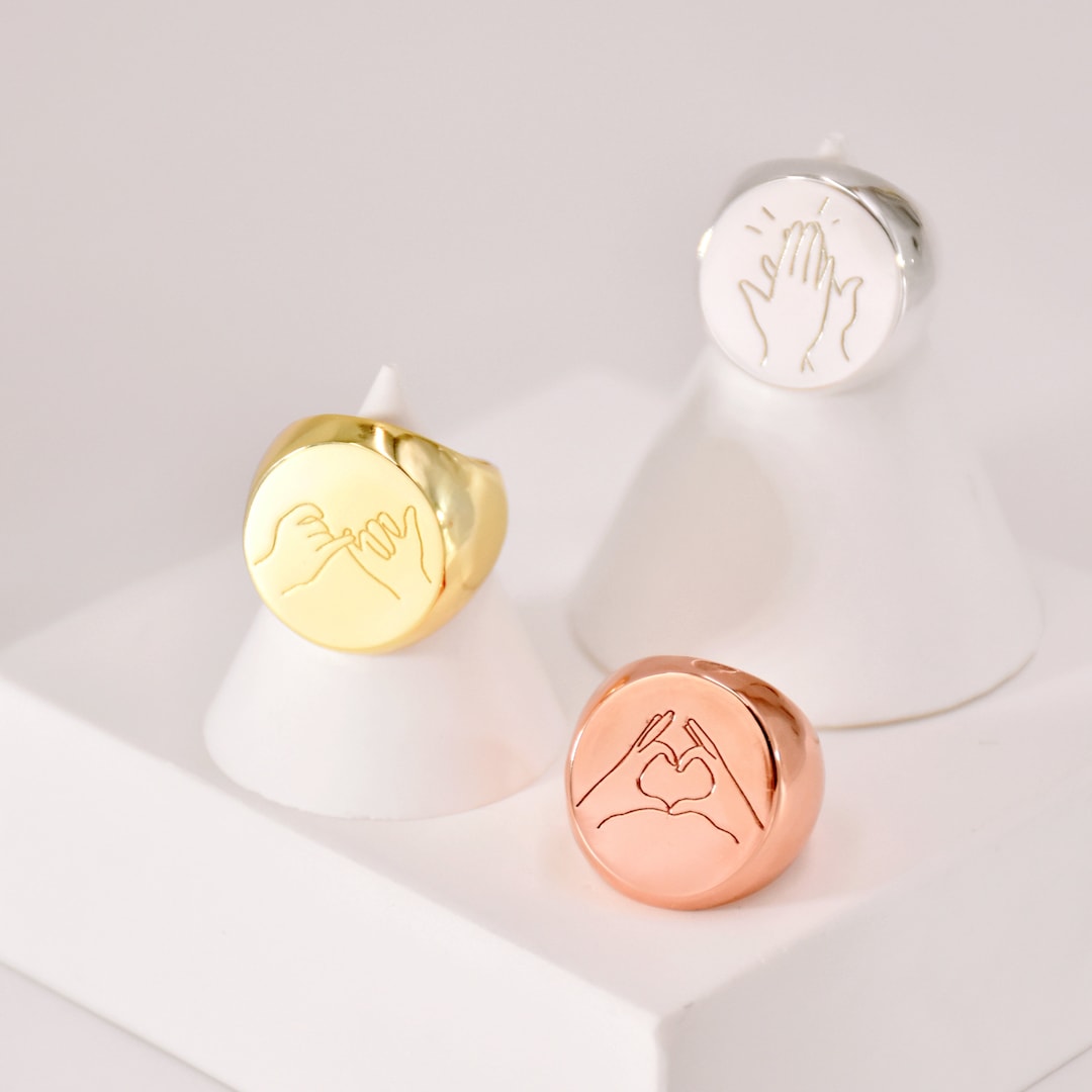 Gestures of Love Ring • Hand Gesture Ring • ASL Ring • Peace Sign ...