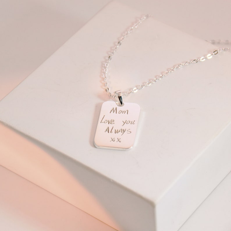 Handwriting Necklace Custom Signature Necklace Engraved - Etsy