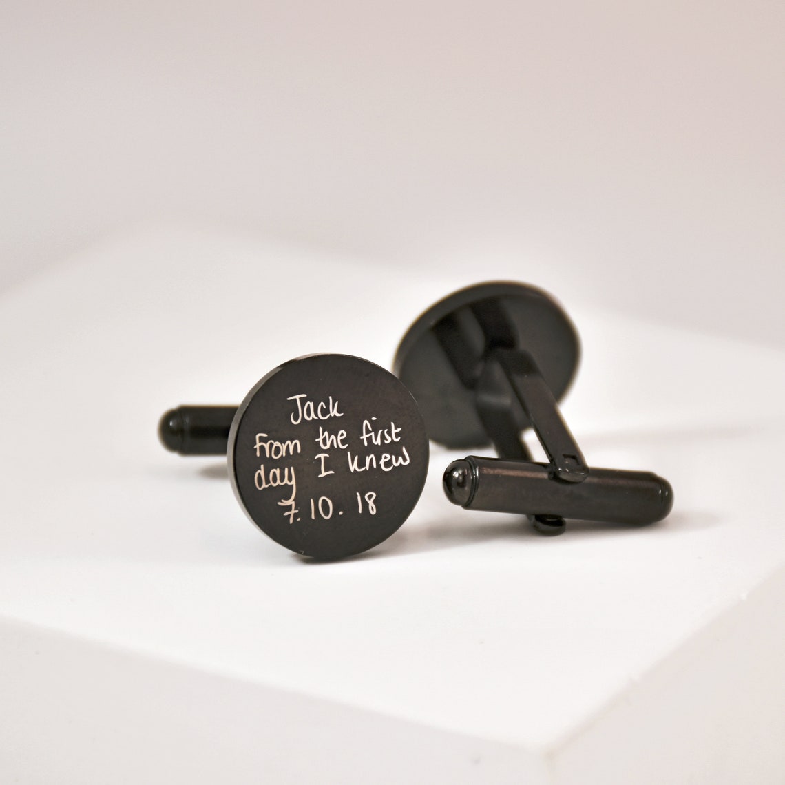 Personalized Silver Handwriting Cufflinks • Handwriting Cufflinks for ...