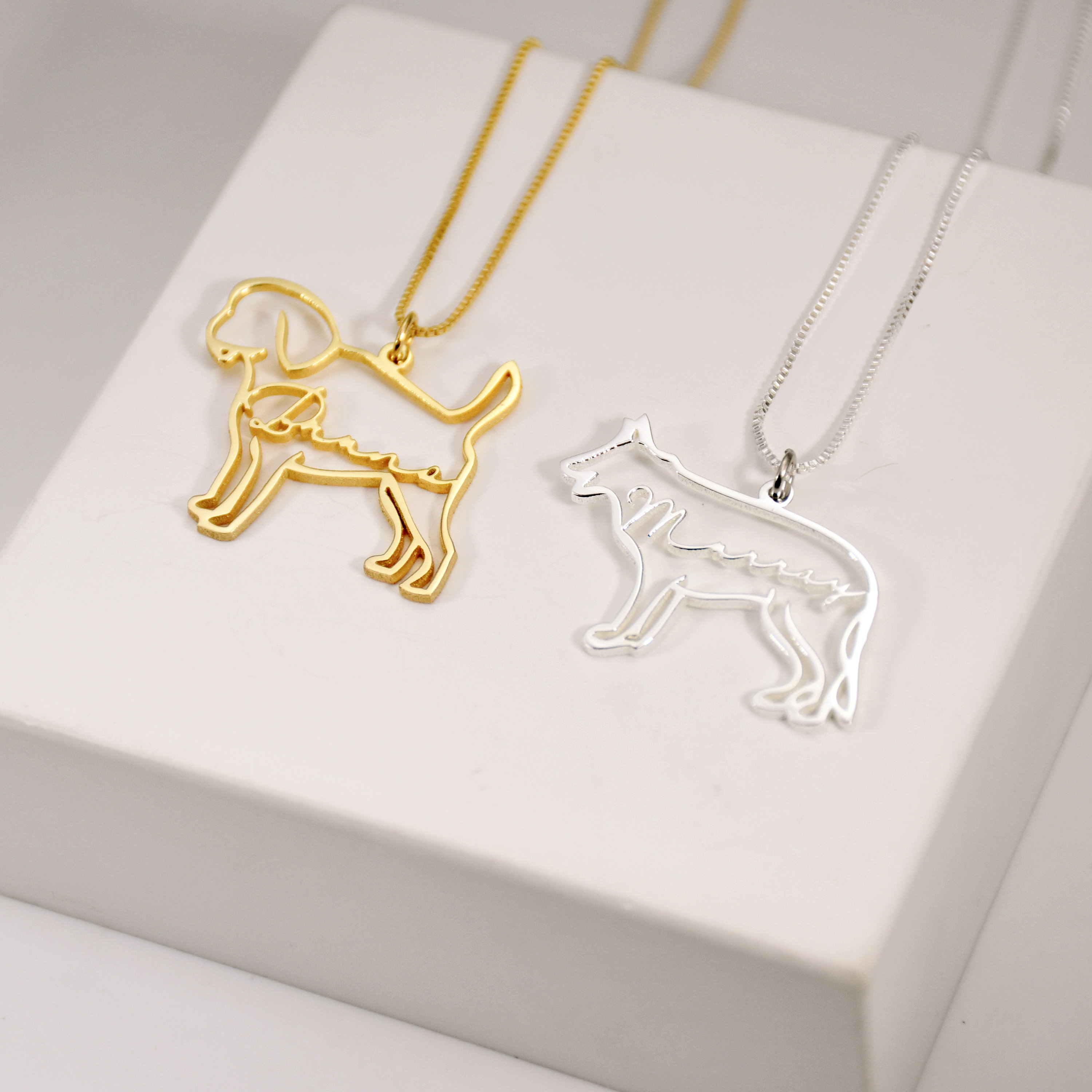 Custom Dog Necklace With Name • Custom Necklace for Girls • Custom Dog ...