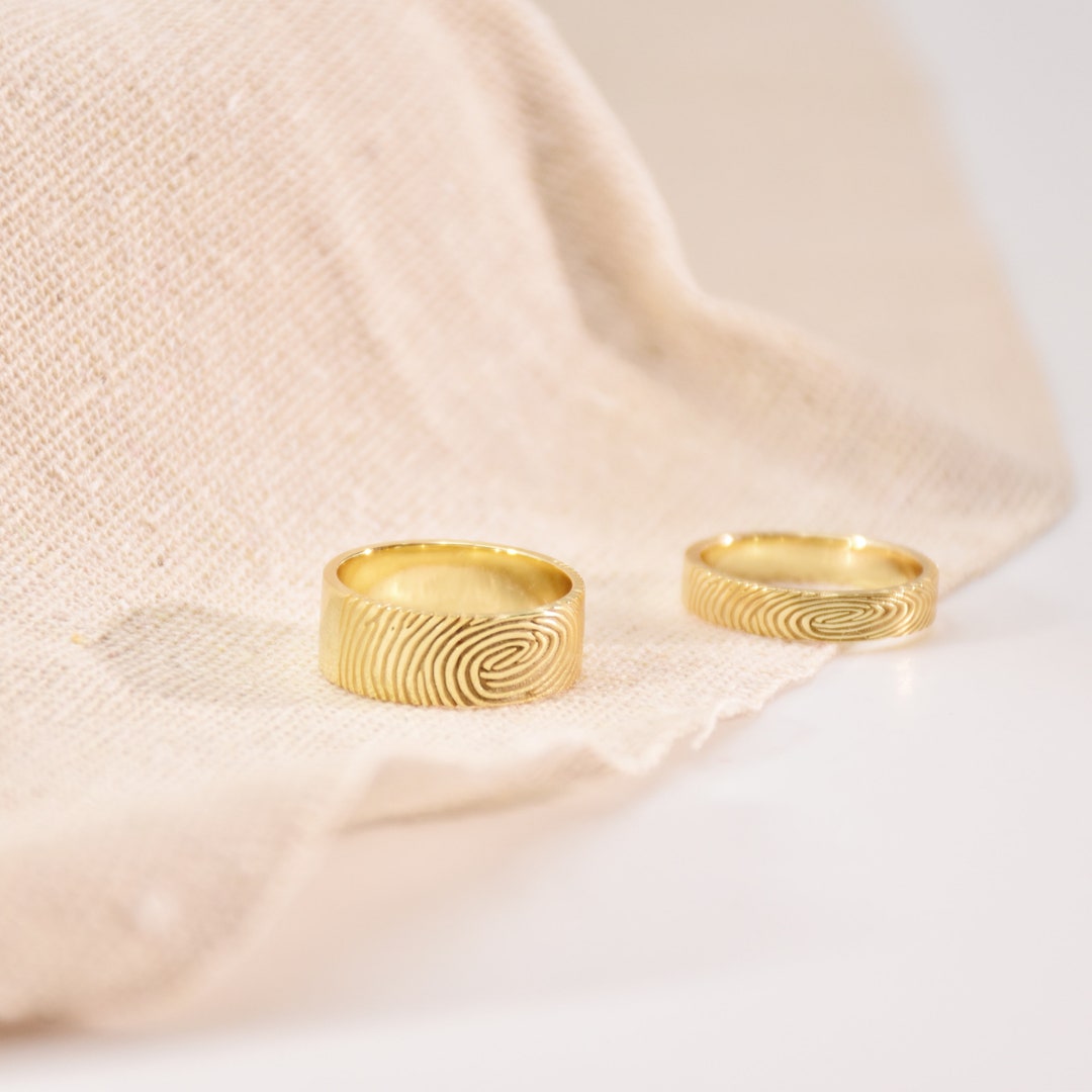 Actual Fingerprint Ring • Fingerprint Jewelry • Memorial Gift for Him ...