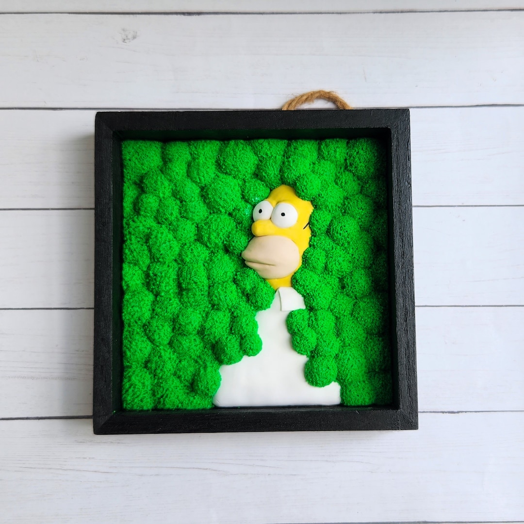 Homer Hiding in Bushes Meme 3D Wall Art, Funny Wall Decor, - Etsy