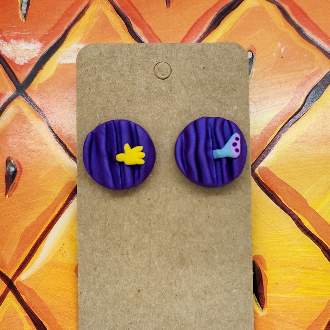 Mini Spongebob Talent Show Hand Meme Stud Earrings Spongebob - Etsy