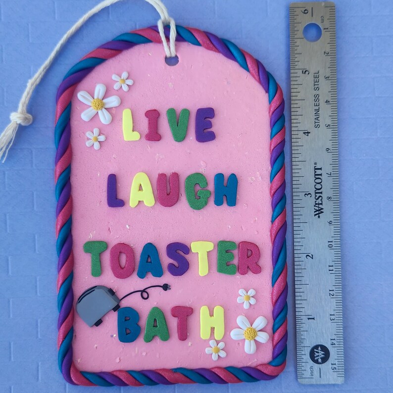 Live Laugh Toaster Bath Sign, Dark Humor Gift, Funny Wall Art ...