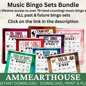Nature Songs Bingo Game 50 Card, Earth Day Anthems, Music Party Themed ...