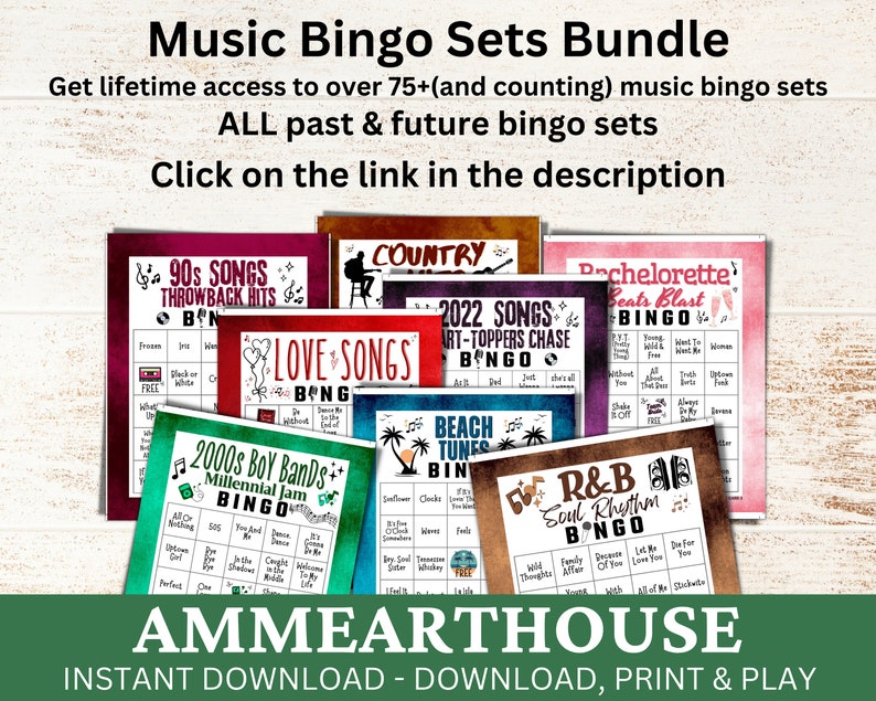 Nature Songs Bingo Game 300 Card, Music Bingo With Playlist ...