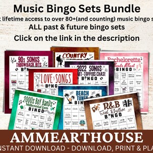 1950s Songs Bingo 50 Cards, 50s Music Bingo With Playlist for Senior ...