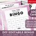 25 Editable Bingo Pastel Violet Template PDF, DIY Fillable Bingo Game ...