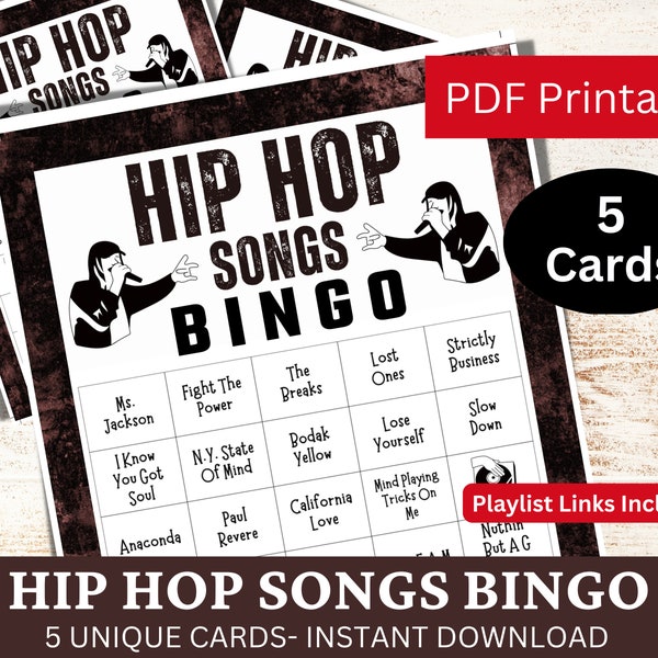Hip Hop Bingo Card - Etsy