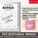 25 Editable Bingo Watercolor Gray Template PDF, DIY Fillable Game Cards ...