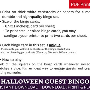 20 Halloween Guest Bingo Game, Find Someone Who Activity, Reunion ...