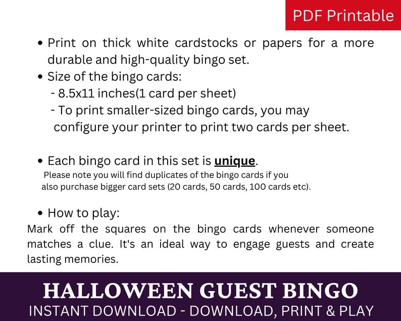 20 Halloween Guest Bingo Game Find Someone Who Activity - Etsy