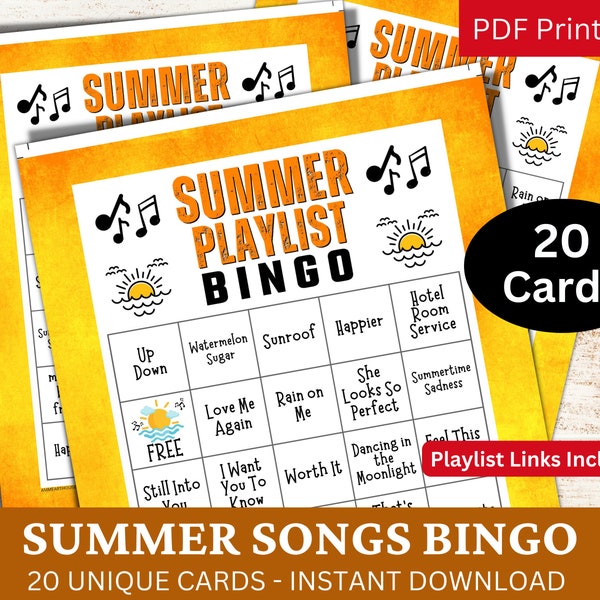 Music Bingo Cards - Etsy