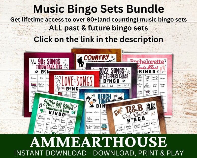 1940s Songs Bingo Game 20 Card, 40s Music Bingo With Playlist, Family ...