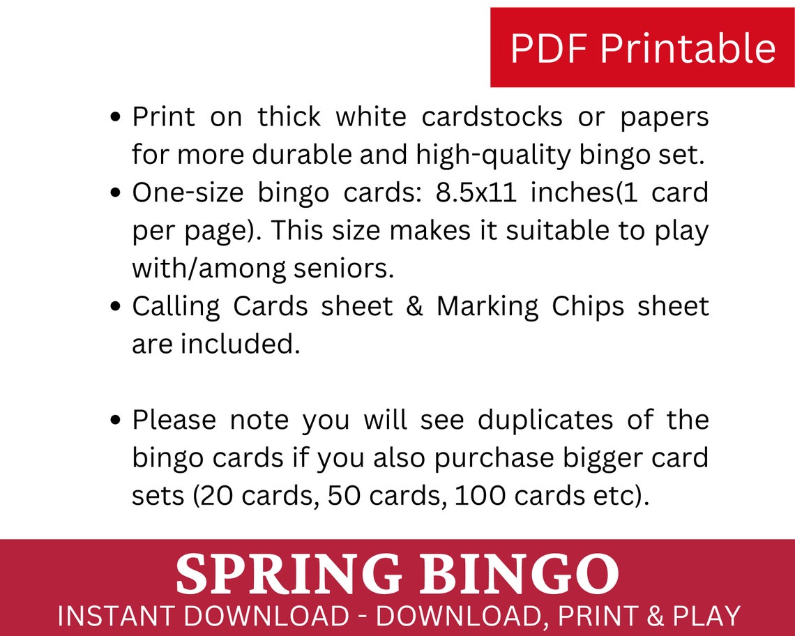 5 Spring Bingo Game Cards, Springtime Season Activity, Classroom Game ...