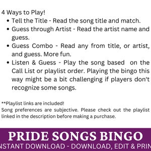 Pride Songs Bingo 150 Cards, Adult Printable LGBTQ Trans Party Activity ...