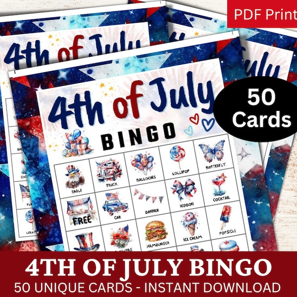 4th of July Bingo - Etsy
