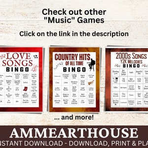 5 Hip Hop Songs Bingo Game Cards, Rap Music Party Activity, Family ...