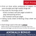 100 Animals Bingo Game Card, Fauna Theme Party Activity for Classroom ...