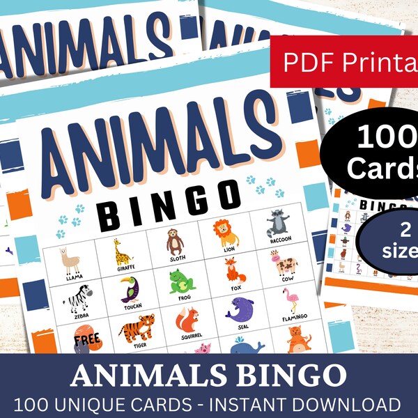 Animal Bingo - Etsy