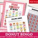 100 Fun Donut Bingo Game, Cute Sweet Treats Activity for Kids ...