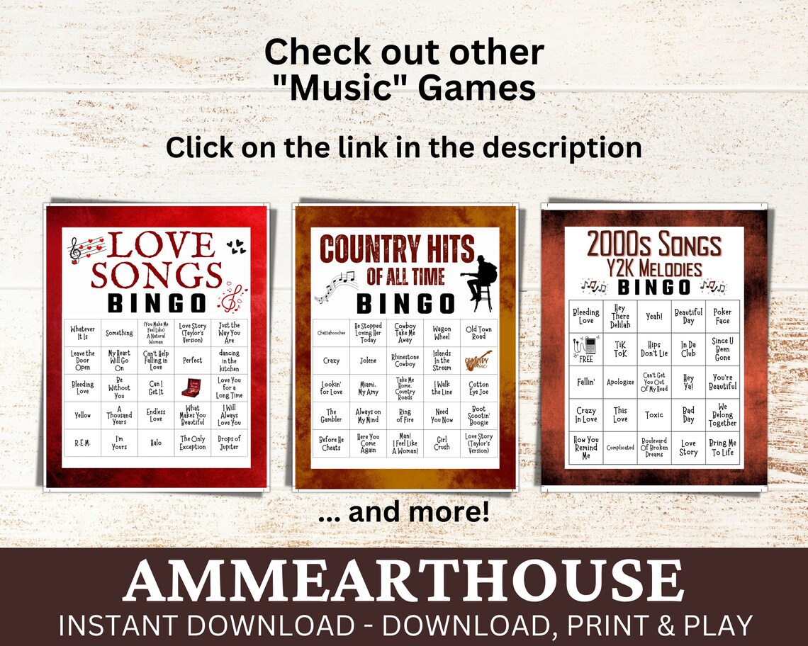 Hip Hop Songs Bingo Game 50 Cards Rap Music Party Activity - Etsy