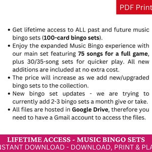 Music Bingo Sets Bundle - 100 Unique Bingo Cards ALL Past and Future ...