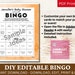 50 Editable Bingo Watercolor Orange Template PDF, DIY Fillable Game ...