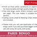 5 Paris Bingo Game Card, Fun Travel Theme Birthday Party Activity, Love ...
