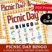 5 Picnic Day Bingo Game Card, Family Reunion Activity, Fun Birthday ...