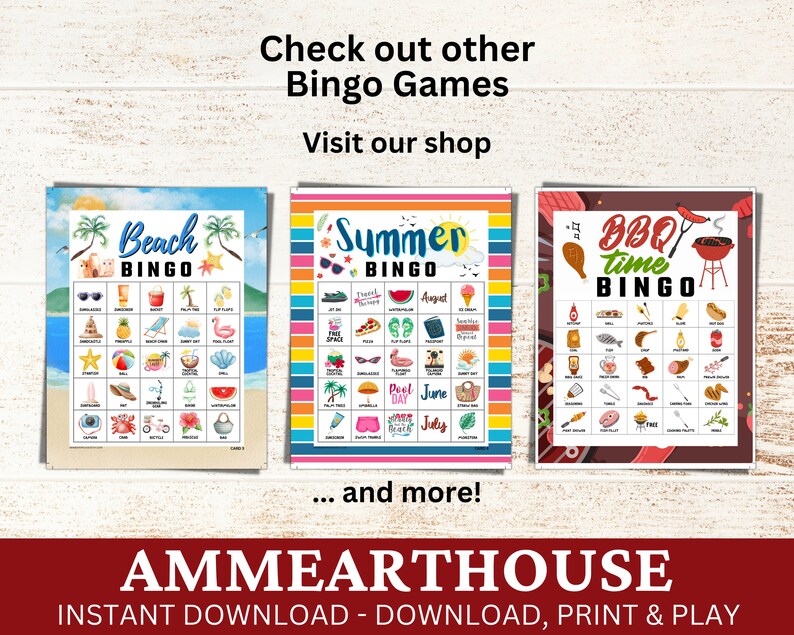 100 Circus Carnival Bingo Game, Family Birthday Party Activity, Road ...