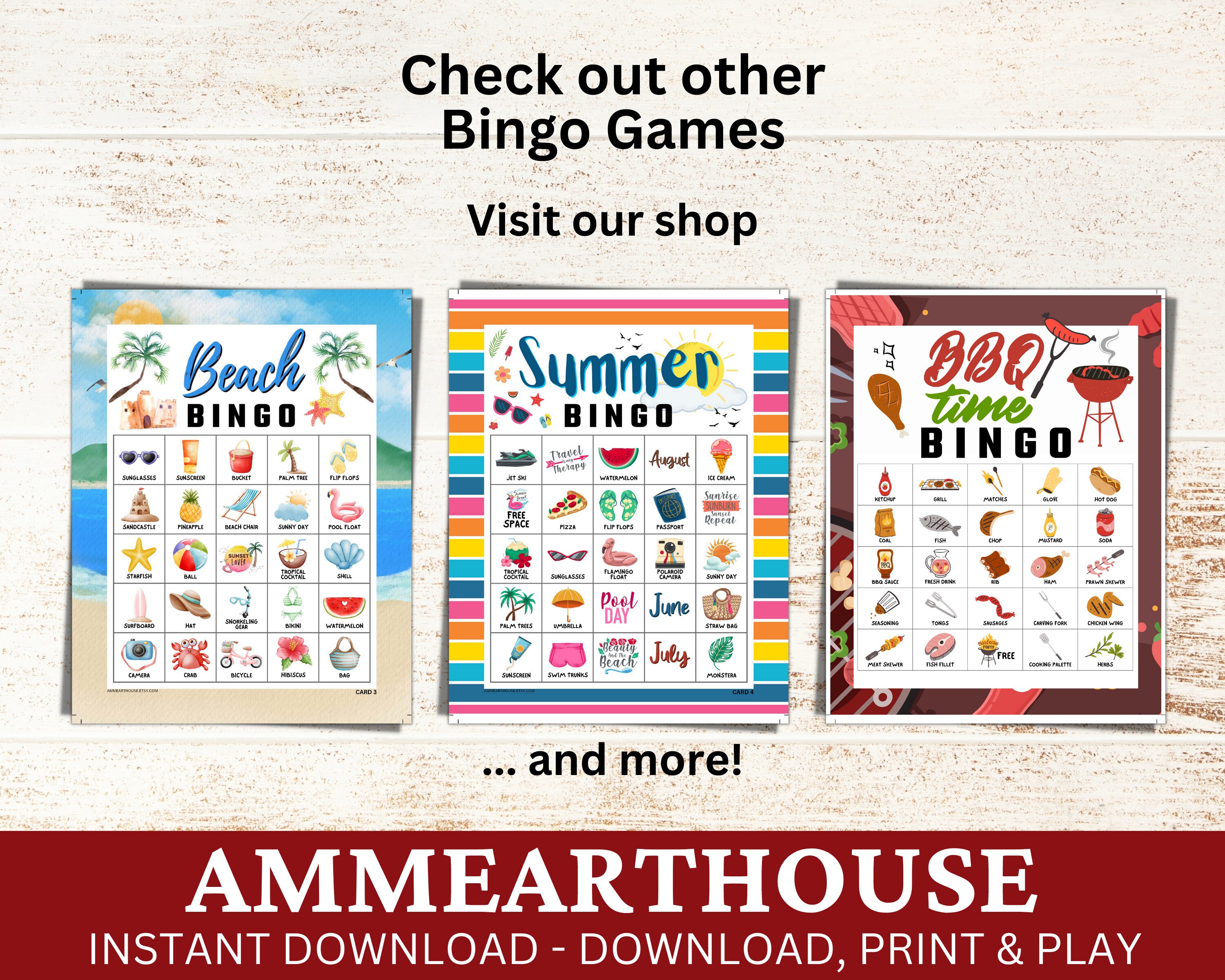 100 Circus Carnival Bingo Game, Family Birthday Party Activity, Road ...