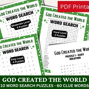10 Bible Stories Themed Word Search Puzzle Games, Church Youth Activity ...