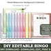 50 Editable Bingo Watercolor Green Template PDF, DIY Fillable Game ...