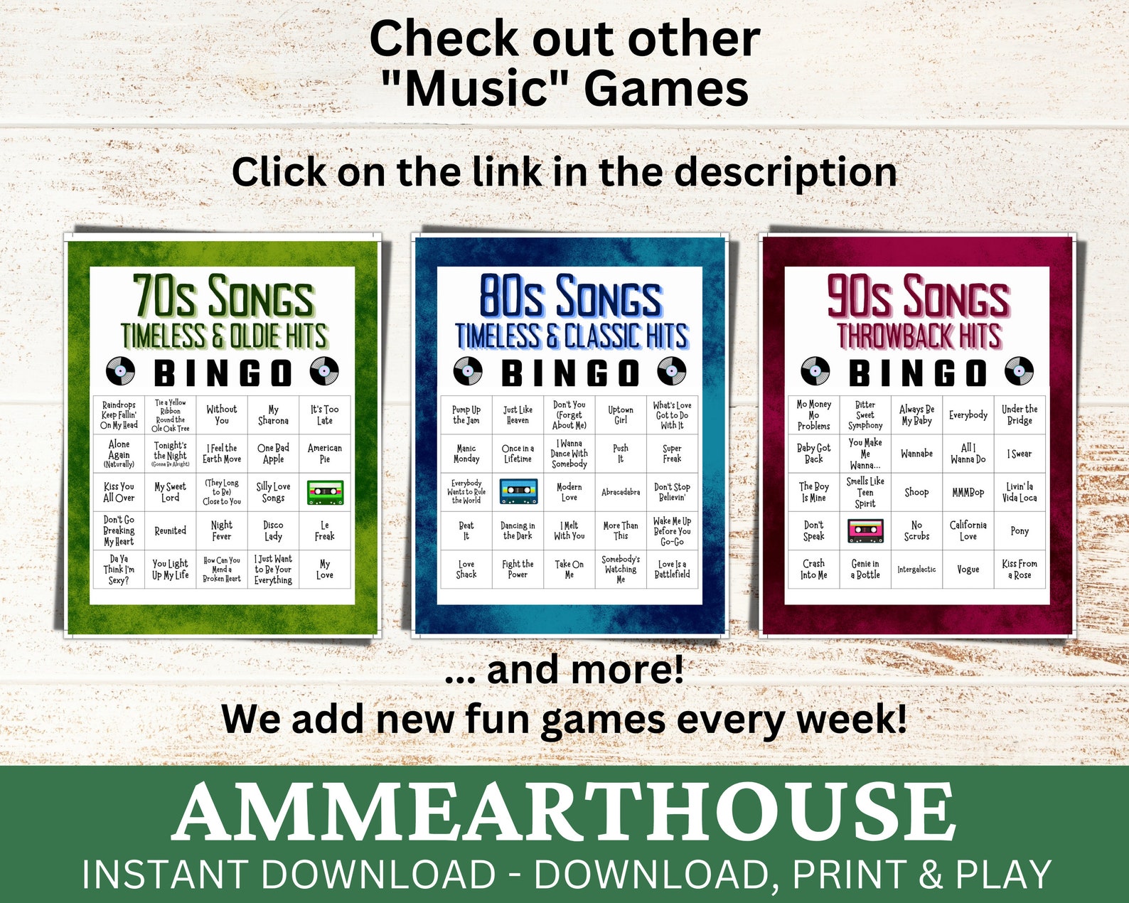 Nature Songs Bingo Game 50 Card Earth Day Anthems Music - Etsy