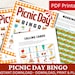 50 Picnic Day Bingo Game Card, Family Reunion Activity, Fun Birthday ...