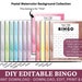 25 Editable Bingo Watercolor Pink Template PDF, DIY Fillable Game Card ...