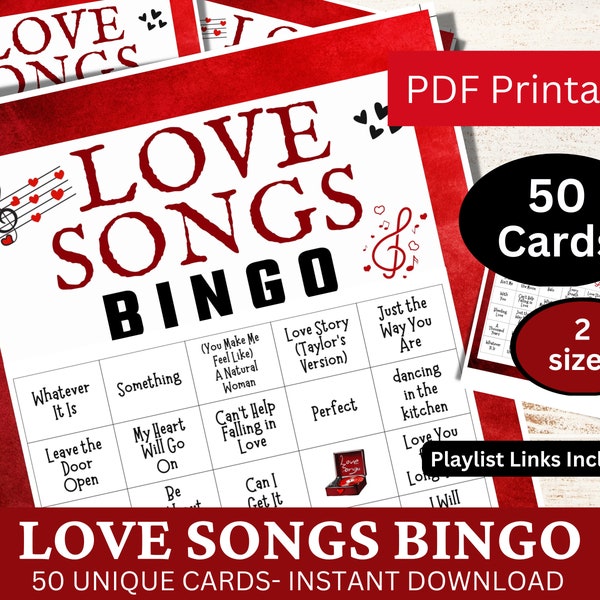 Valentine Bingo Cards - Etsy