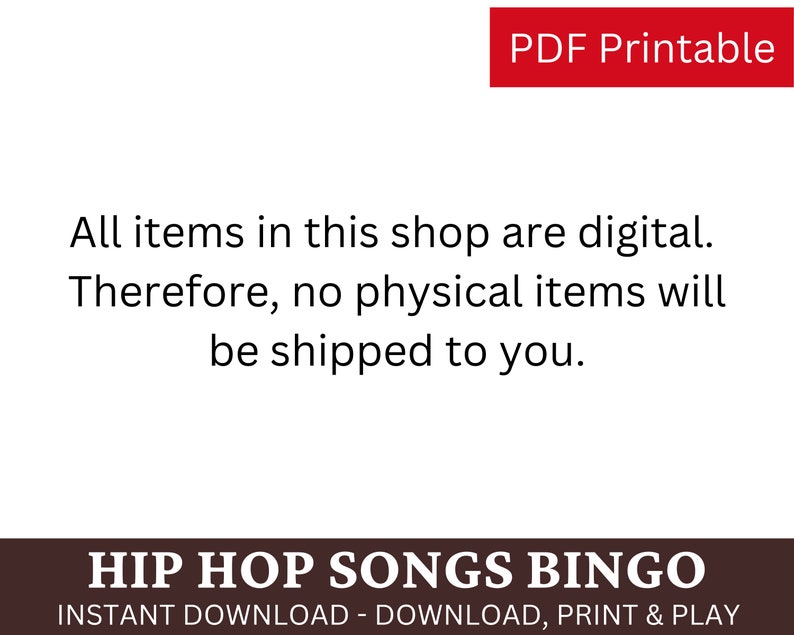 Hip Hop Songs Bingo Game 100 Card Rap Music Party Activity - Etsy
