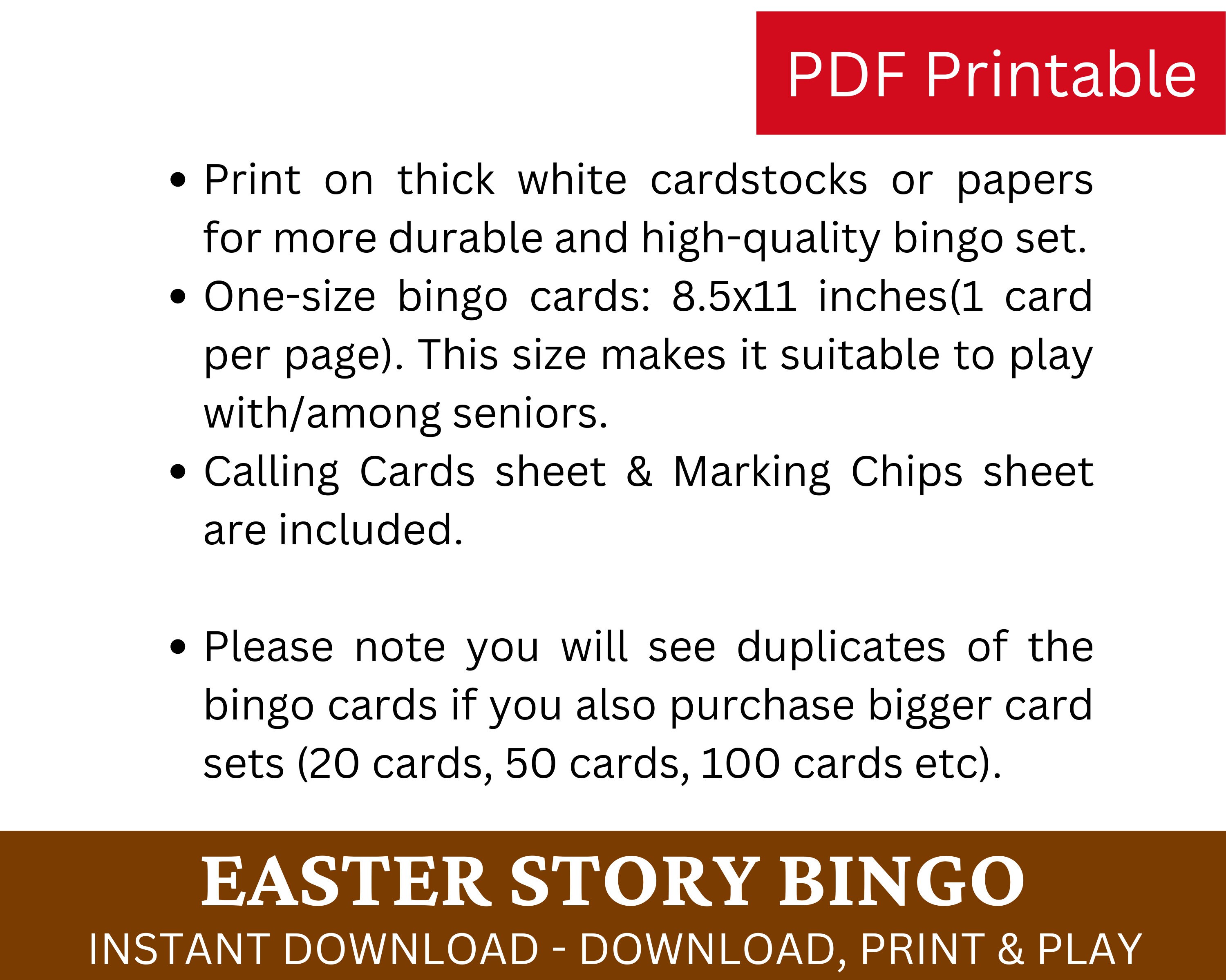 5 Easter Story Bingo Game Cards, Bible Church Youth Gathering Activity ...