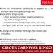 50 Circus Carnival Bingo Game, Family Birthday Party Activity, Road ...