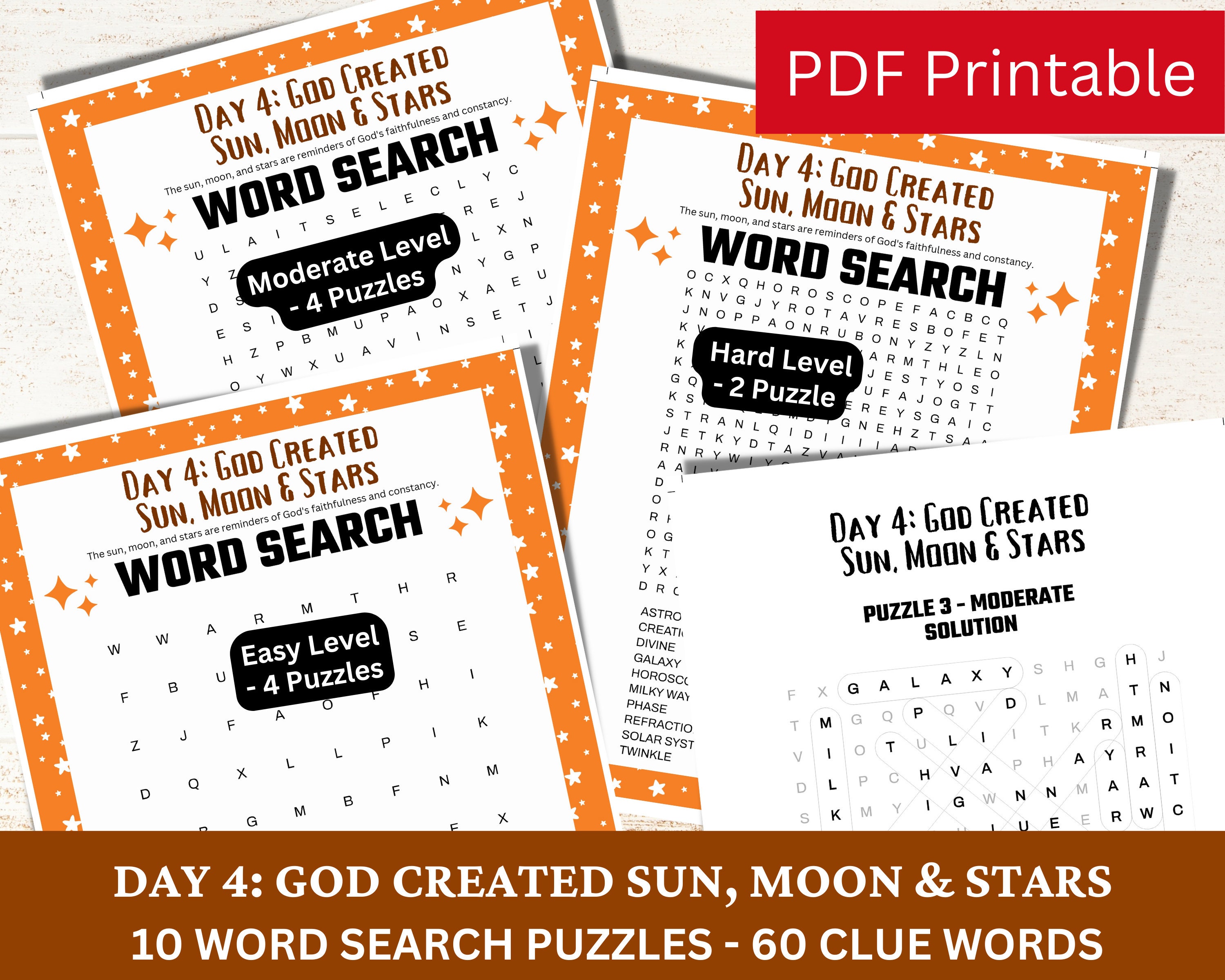 10 Bible Stories Themed Word Search Puzzle Games, Sunday School Class ...