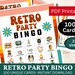 100 Retro Party Bingo Game Cards, National Retro Day Activity ...